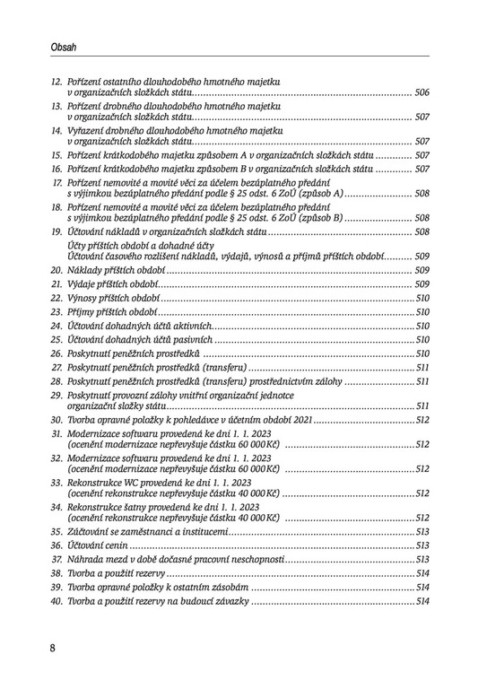 Účtová osnova, České účetní standardy pro některé vybrané účetní jednotky 2023 – 388 postupů ...